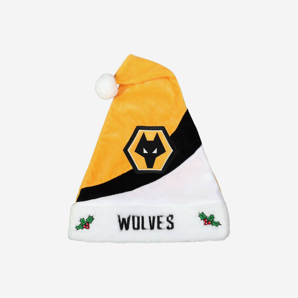 Wolverhampton Wanderers FC Colourblock Santa Hat FOCO | UK