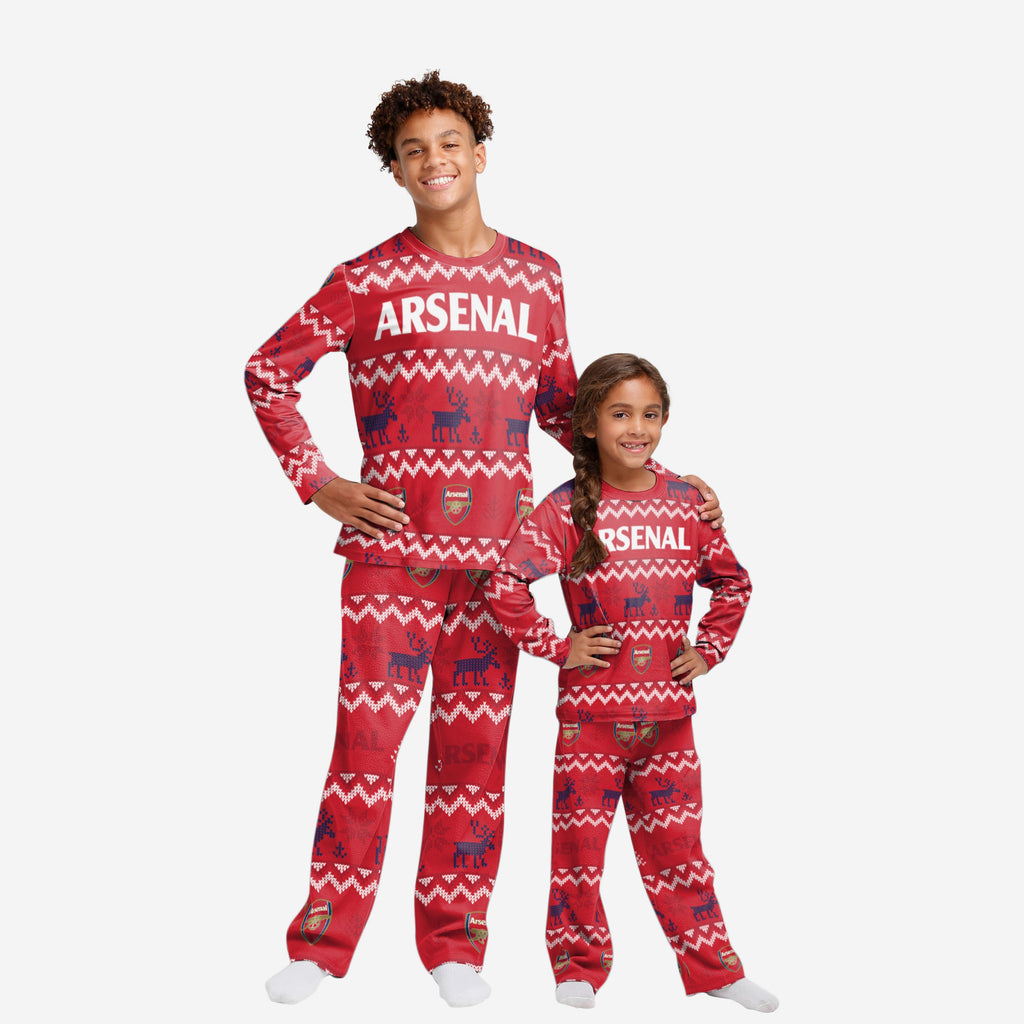Arsenal FC Youth Ugly Pattern Family Holiday Pyjamas FOCO | UK