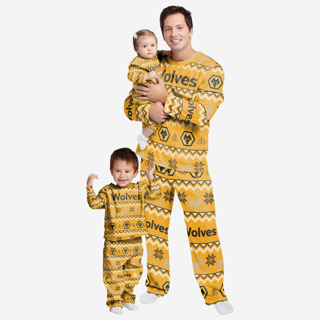 Wolverhampton Wanderers FC Infant Ugly Pattern Family Holiday Pyjamas ...