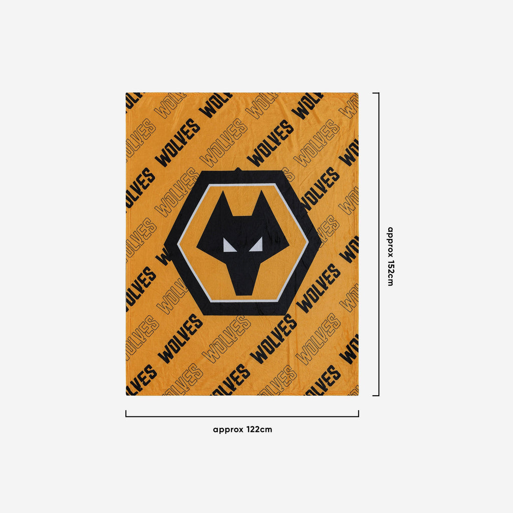 Wolverhampton Wanderers FC Supreme Slumber Plush Throw Blanket FOCO | UK