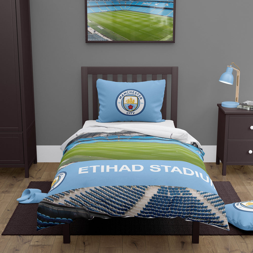 Manchester City FC Stadium Digital Print Single Duvet FOCO | UK