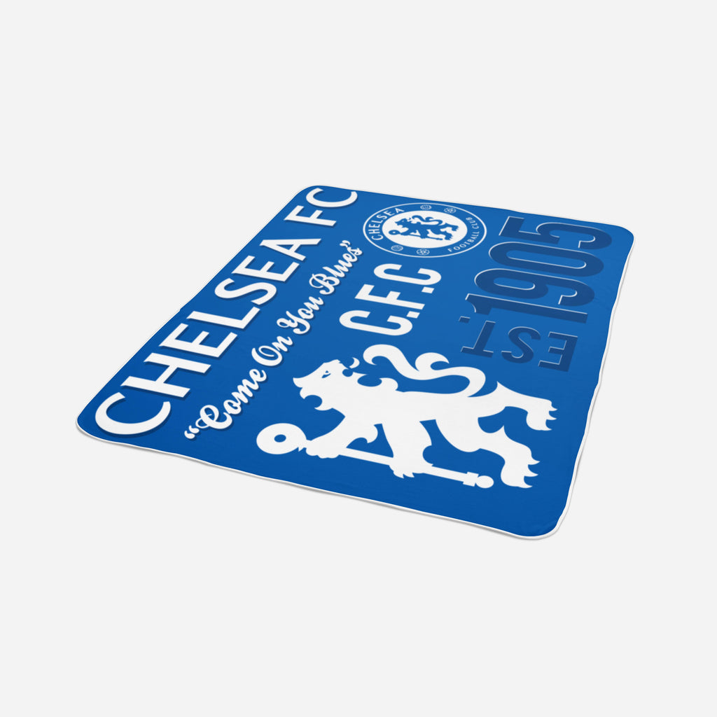 Chelsea FC Sherpa Fleece Blanket FOCO | UK