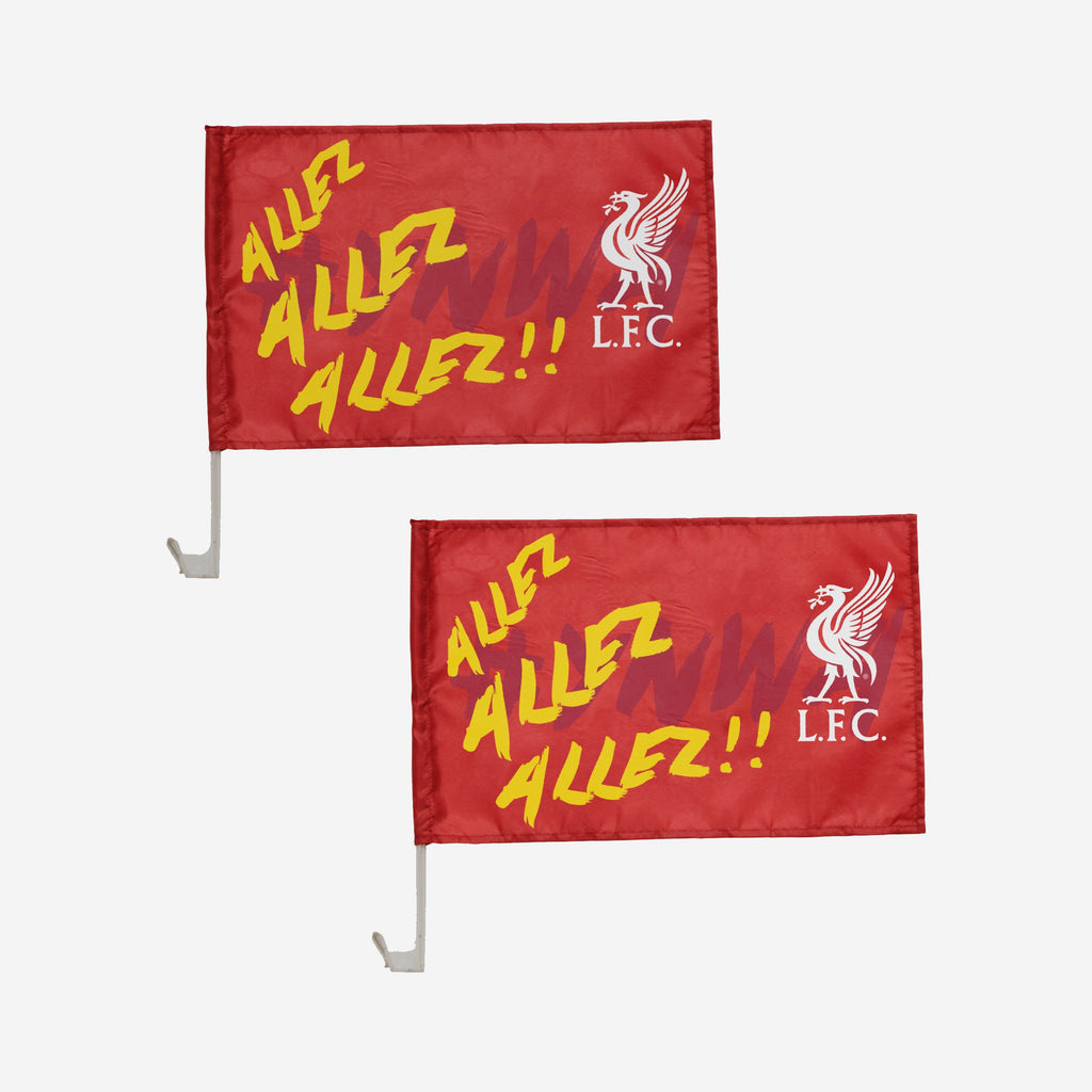 Liverpool FC Allez Allez 2 Pack Car Flag FOCO | UK