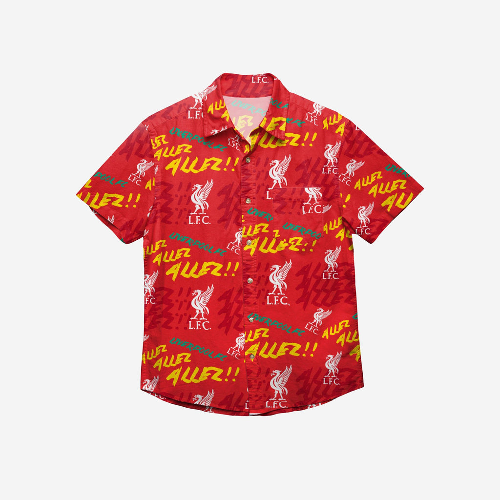 Liverpool FC Allez Allez Button Up Shirt FOCO | UK