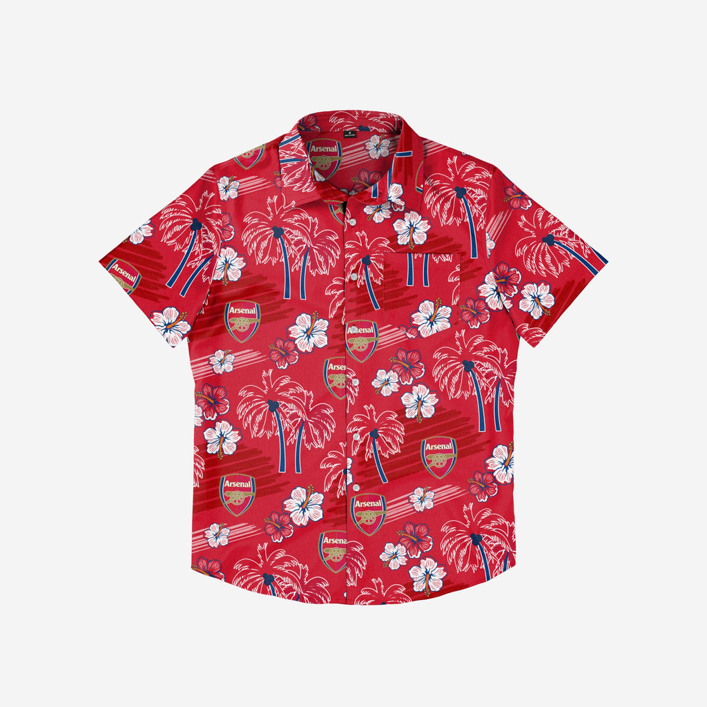 Arsenal FC Islander Tropical Button Up Shirt FOCO | UK
